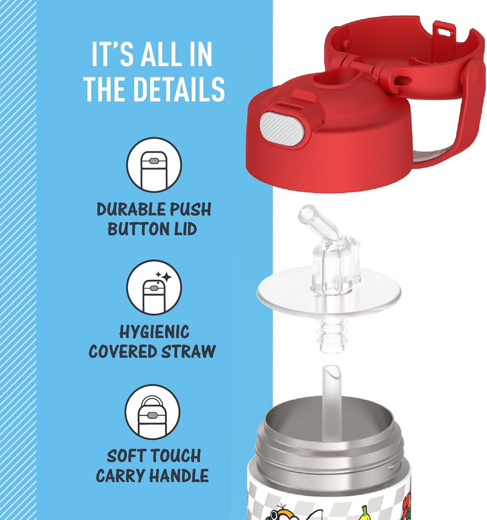 Thermos FUNtainer Stainless Steel 14oz/410mL Straw Bottle - Mario (F40 – Han Star Co.