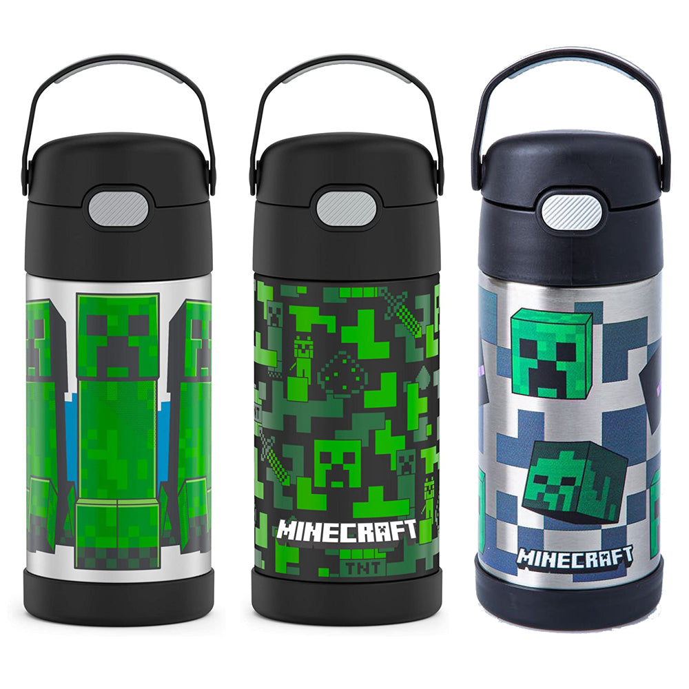 Thermos FUNtainer Stainless Steel 12oz/355mL Straw Bottle - Minecraft ...